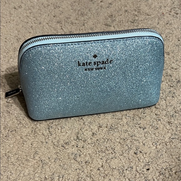 kate spade | Bags | Kate Spade Shimmering Blue Cosmetic Case | Poshmark